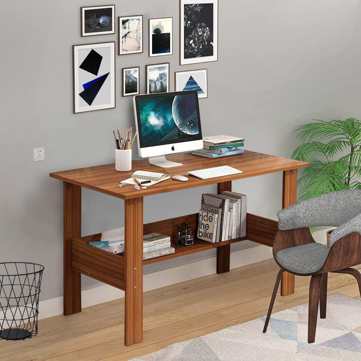 Junco Brown Wood Computer Desk – Junco Furniture